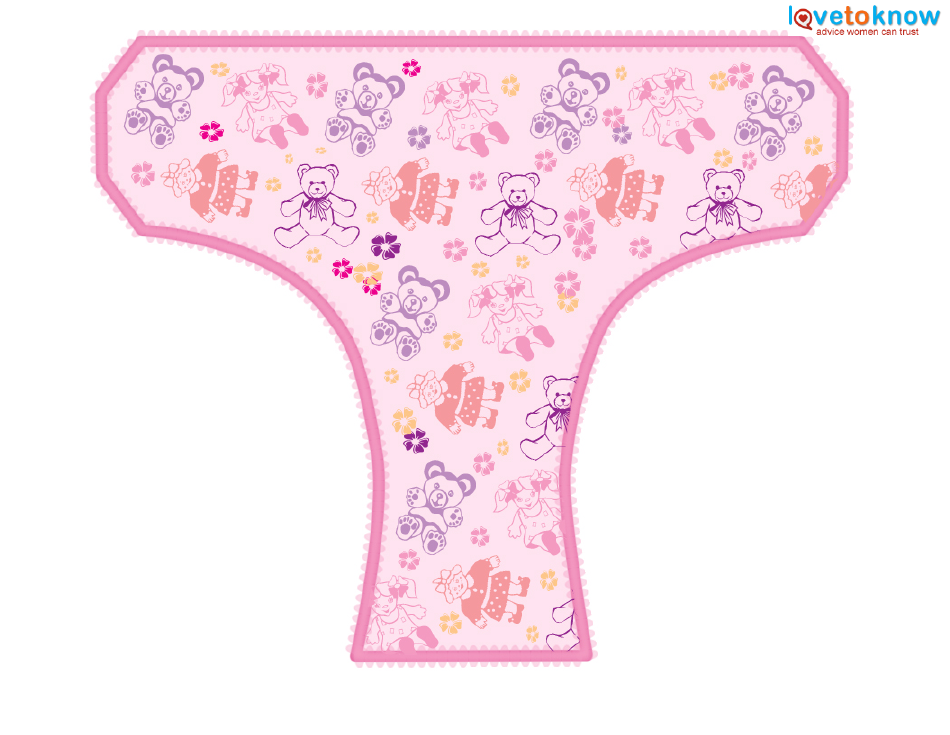 Baby Diaper Shape Invitation and Envelope Template - Girl Download ...