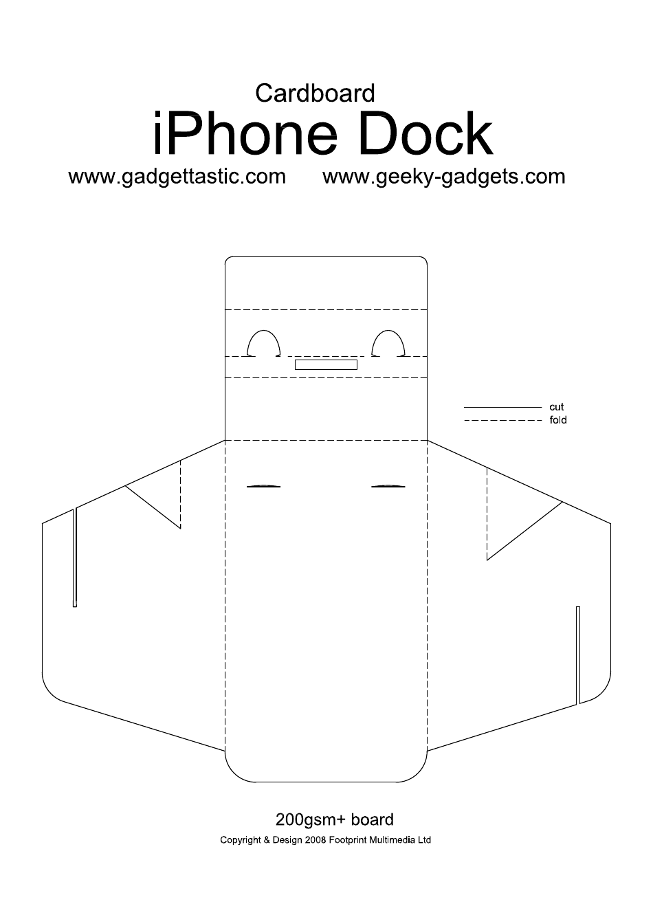 Cardboard Iphone Dock Template Download Printable PDF | Templateroller
