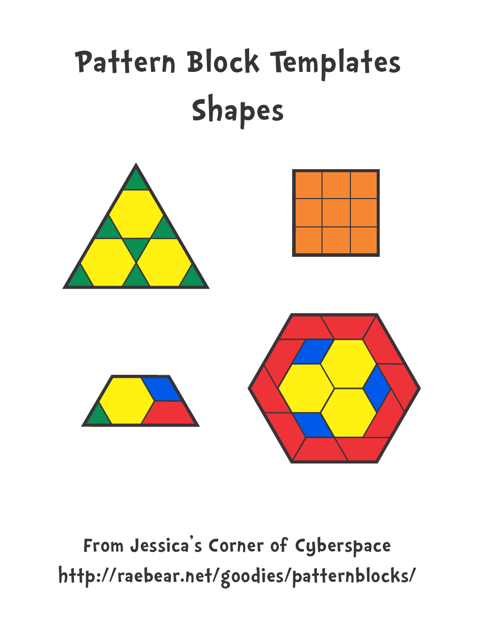 Pattern Block Templates - Shapes Download Printable PDF | Templateroller