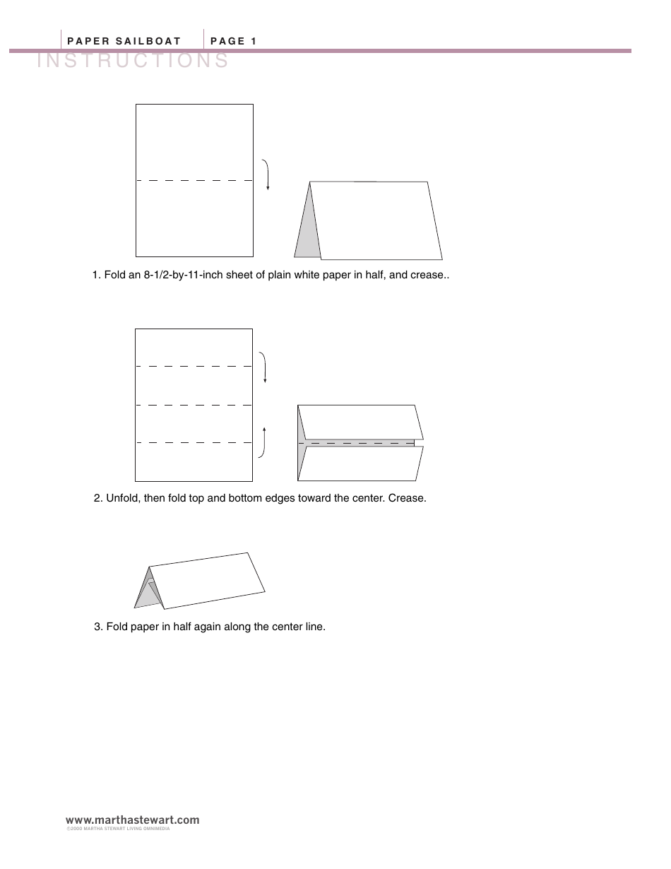 Paper Sailboat Template - Martha Stewart Living Omnimedia Download ...