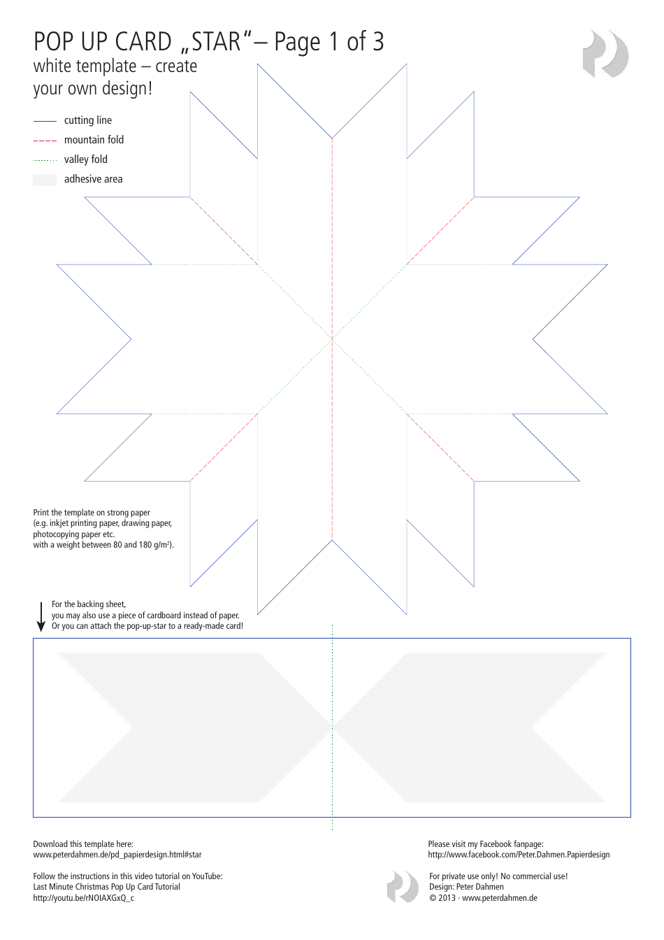 Pop up Card Template: Star - Peter Dahmen Download Printable PDF ...