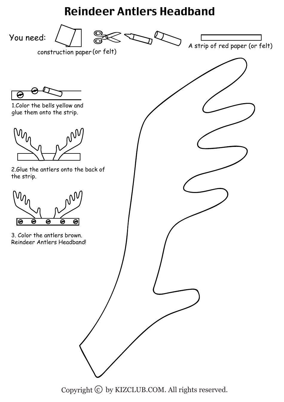 Reindeer Antlers Headband Template - Kizclub Download Printable PDF ...
