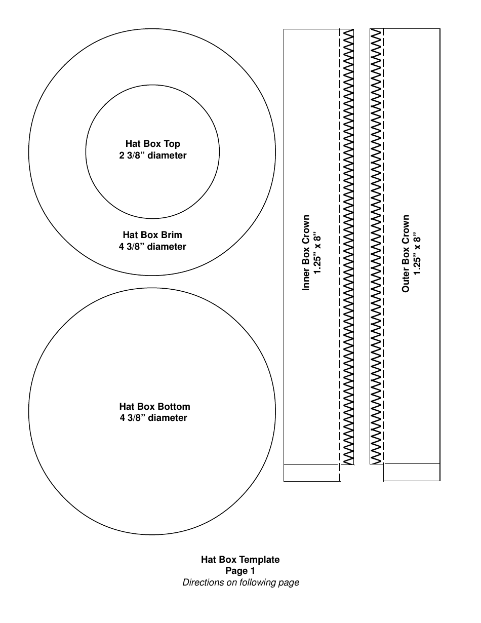 Paper Hat Box Template Download Printable PDF Templateroller