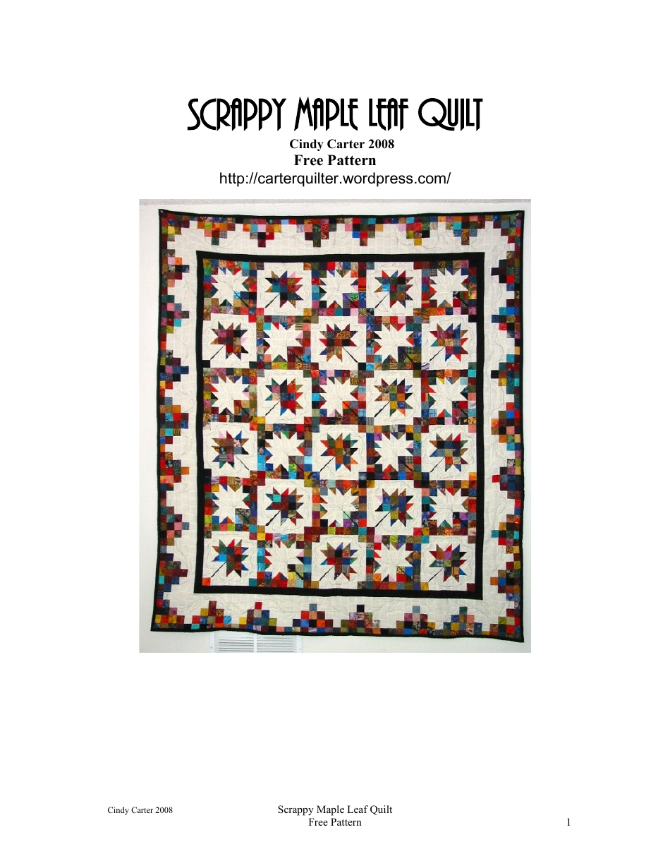 Scrappy Maple Leaf Quilt Pattern - Cindy Carter Download Printable PDF ...