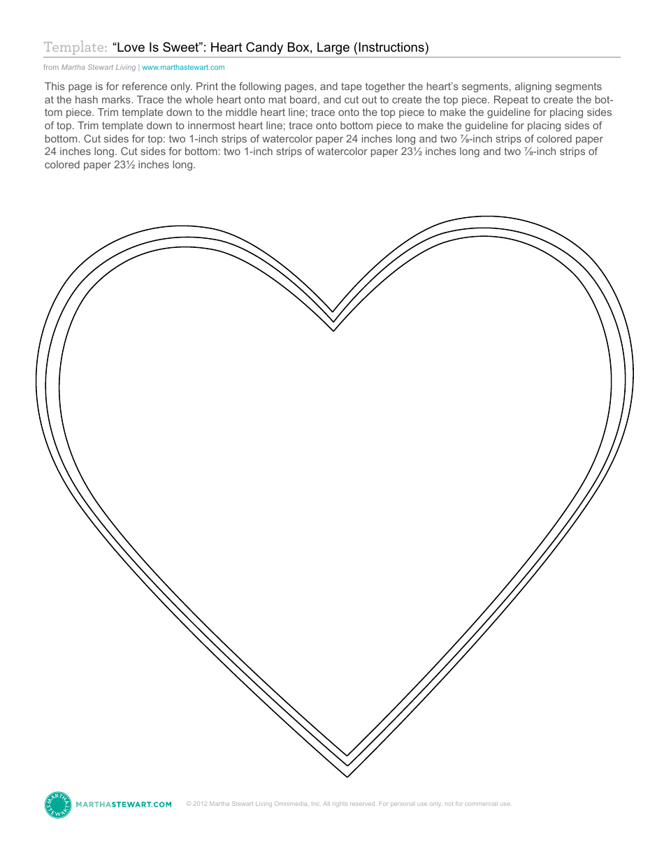 Large Paper Heart Candy Box Template - Martha Stewart Living Omnimedia ...