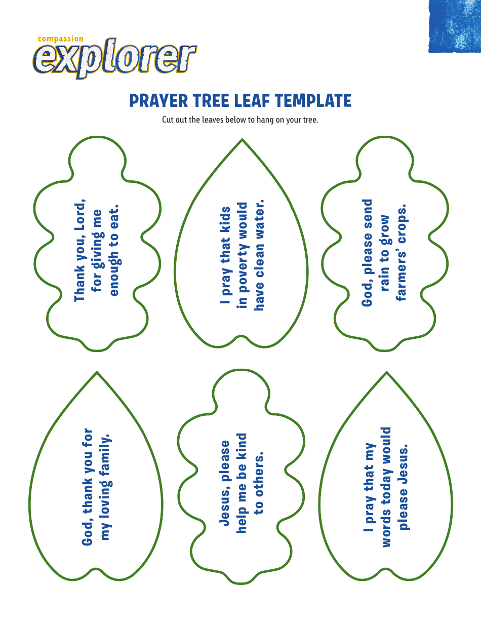 Prayer Tree Leaf Template Download Printable PDF | Templateroller
