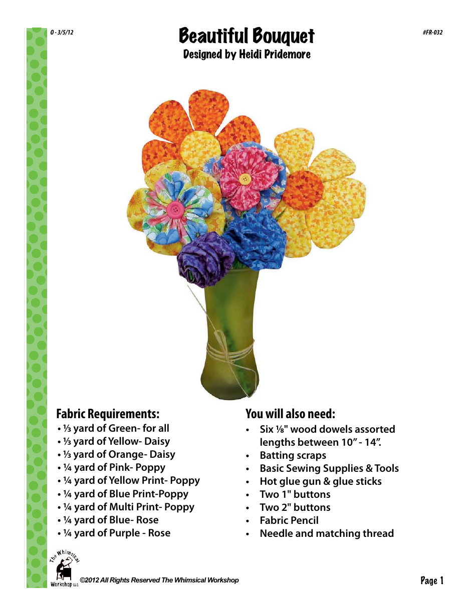 Beautiful Fabric Bouquet Leaf Templates - the Whimsical Workshop ...