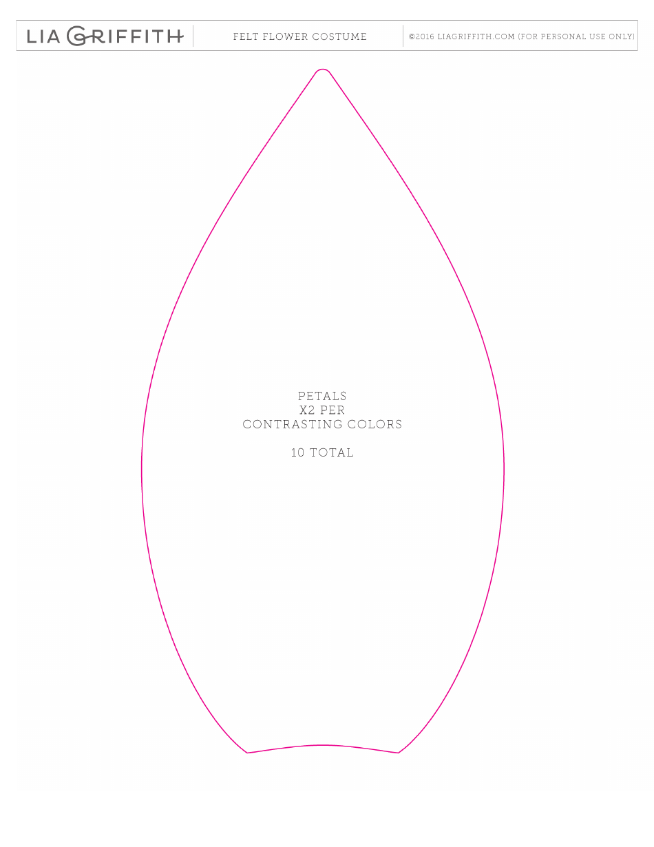 Felt Flower Costume Template Download Printable PDF | Templateroller