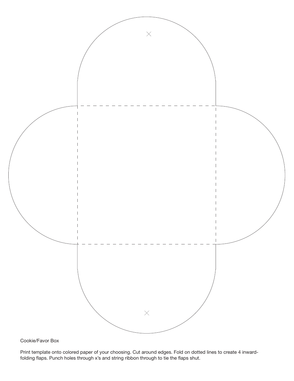 Cookie/Favor Box Template Download Printable PDF | Templateroller