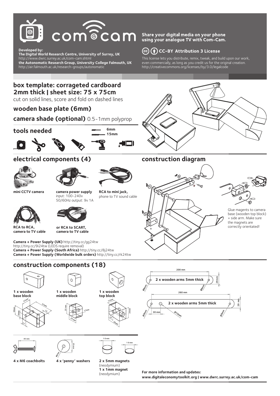 Cardboard Com-cam Template Download Printable PDF | Templateroller
