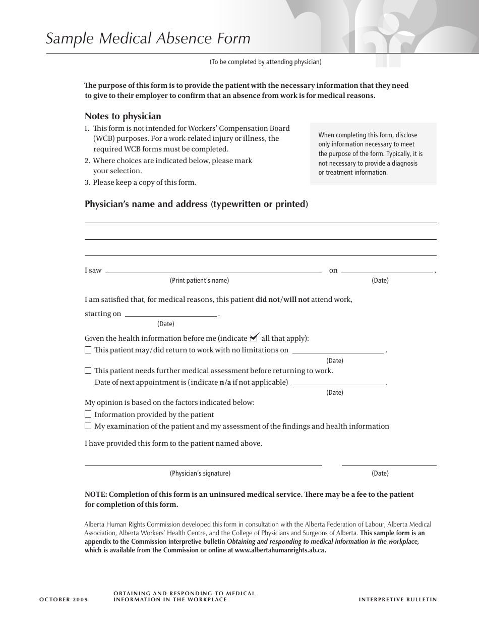 Medical Absence Form - Fill Out, Sign Online and Download PDF ...