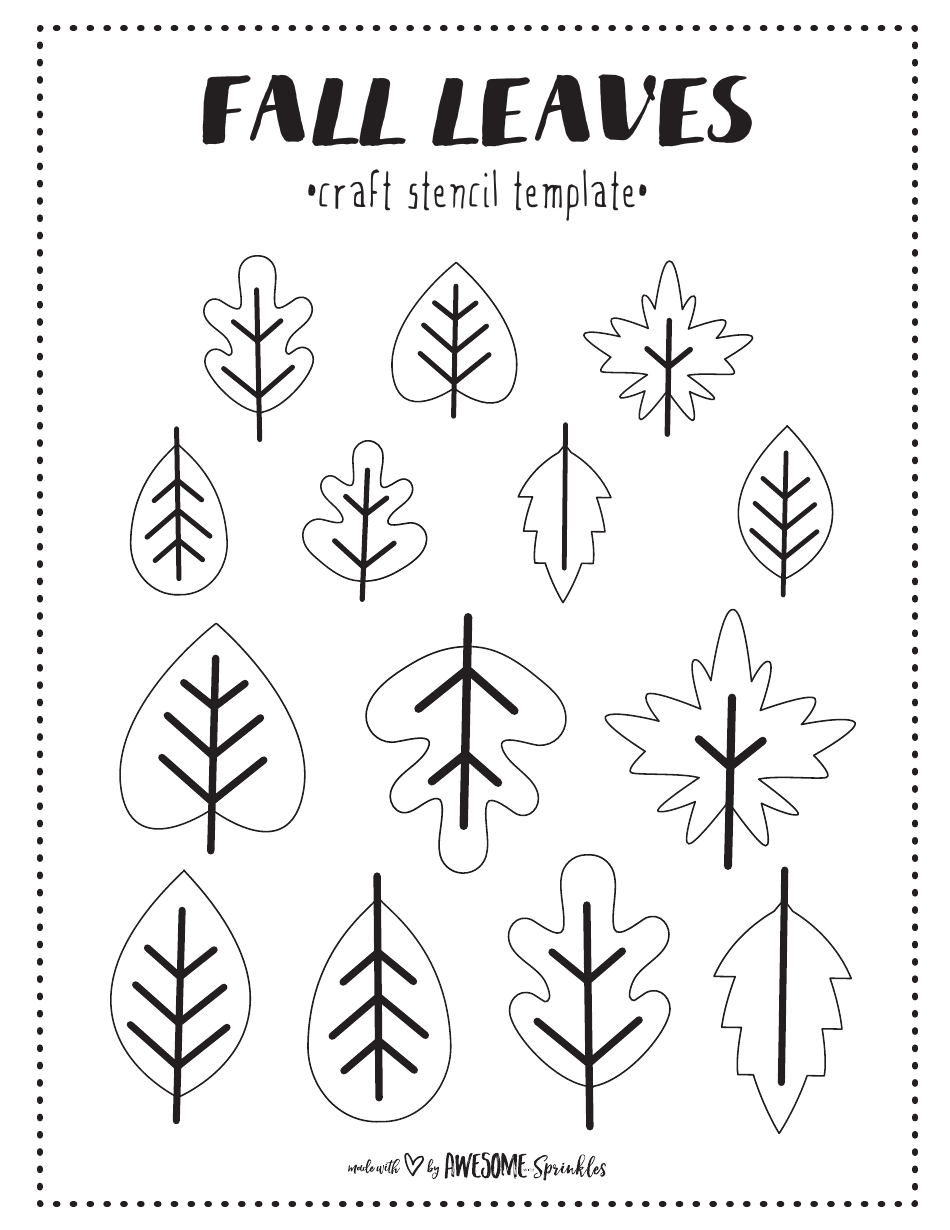 Fall Leaf Craft Stencil Templates Download Printable PDF | Templateroller