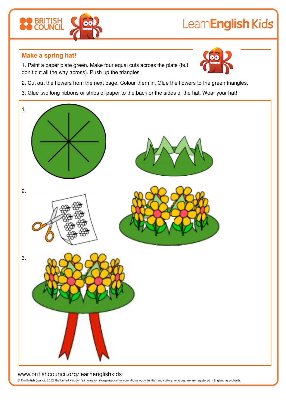Paper Spring Hat Decoration Template - the British Council Download ...
