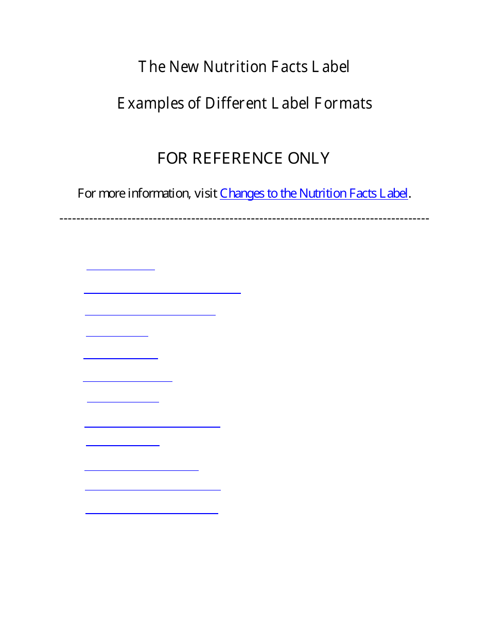 Nutritional Facts Label Samples Download Printable PDF | Templateroller