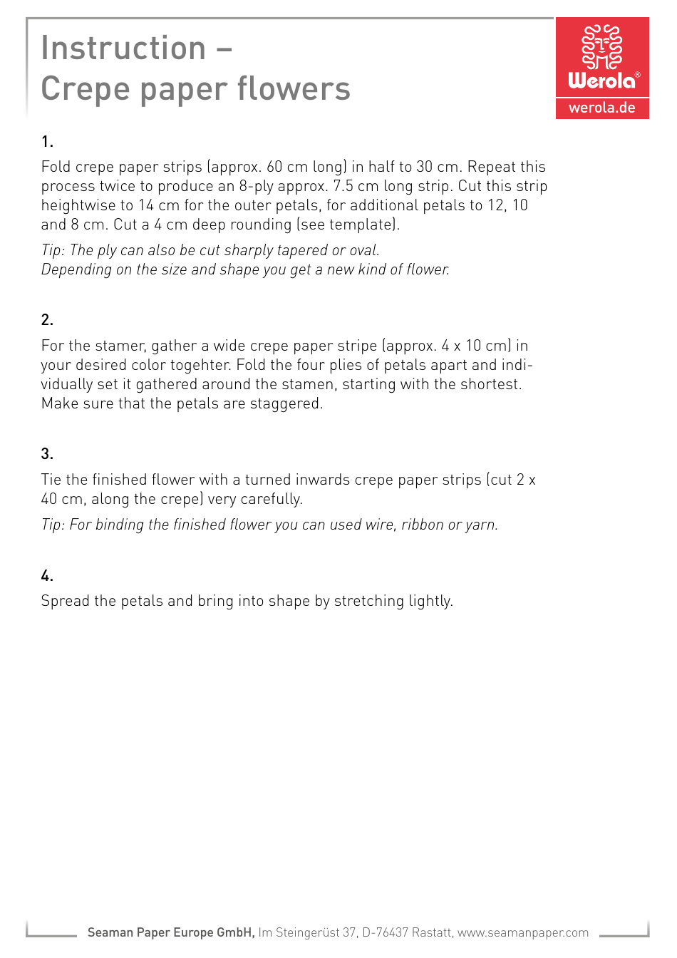 Crepe Paper Flower Template Download Printable PDF | Templateroller