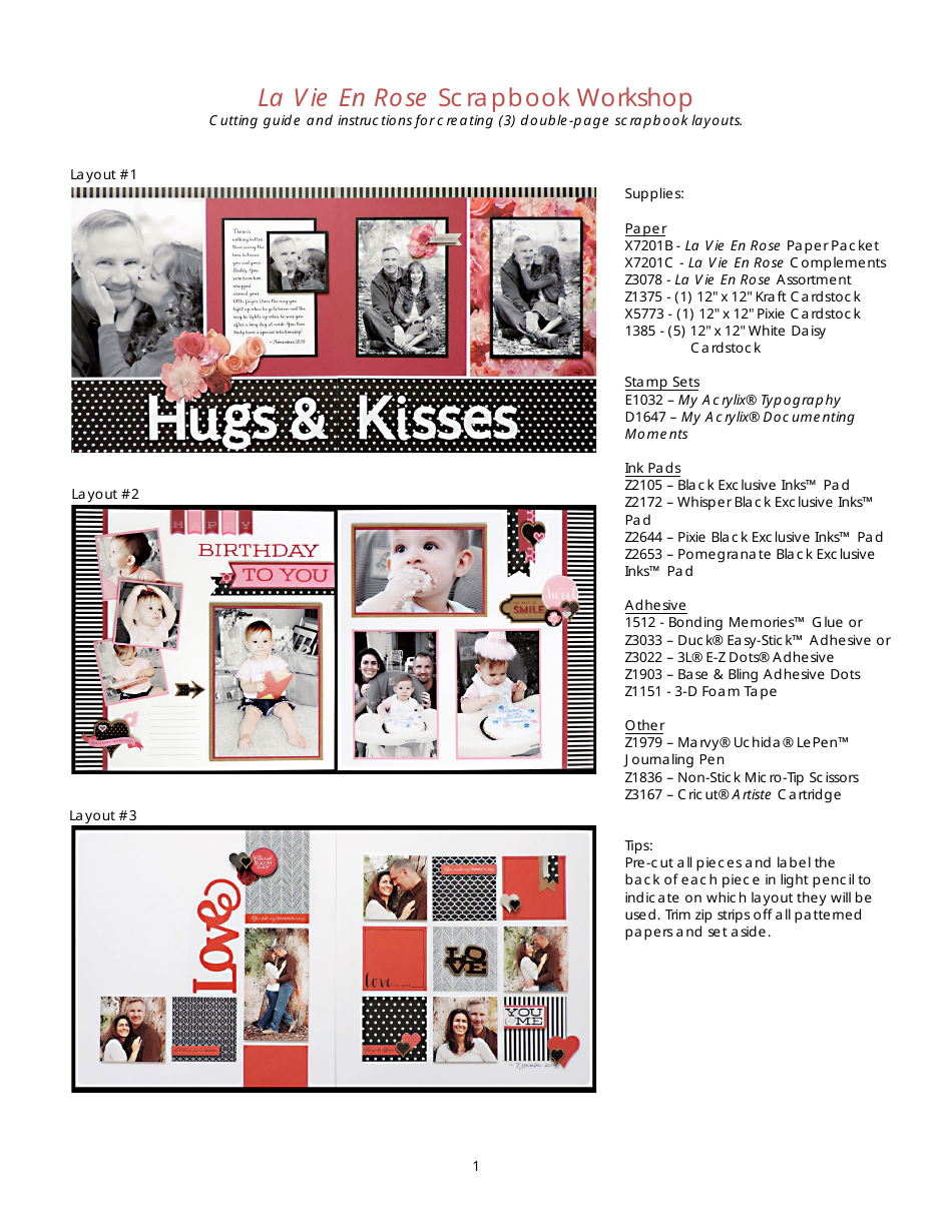 La Vie En Rose Scrapbook Template Download Printable PDF | Templateroller