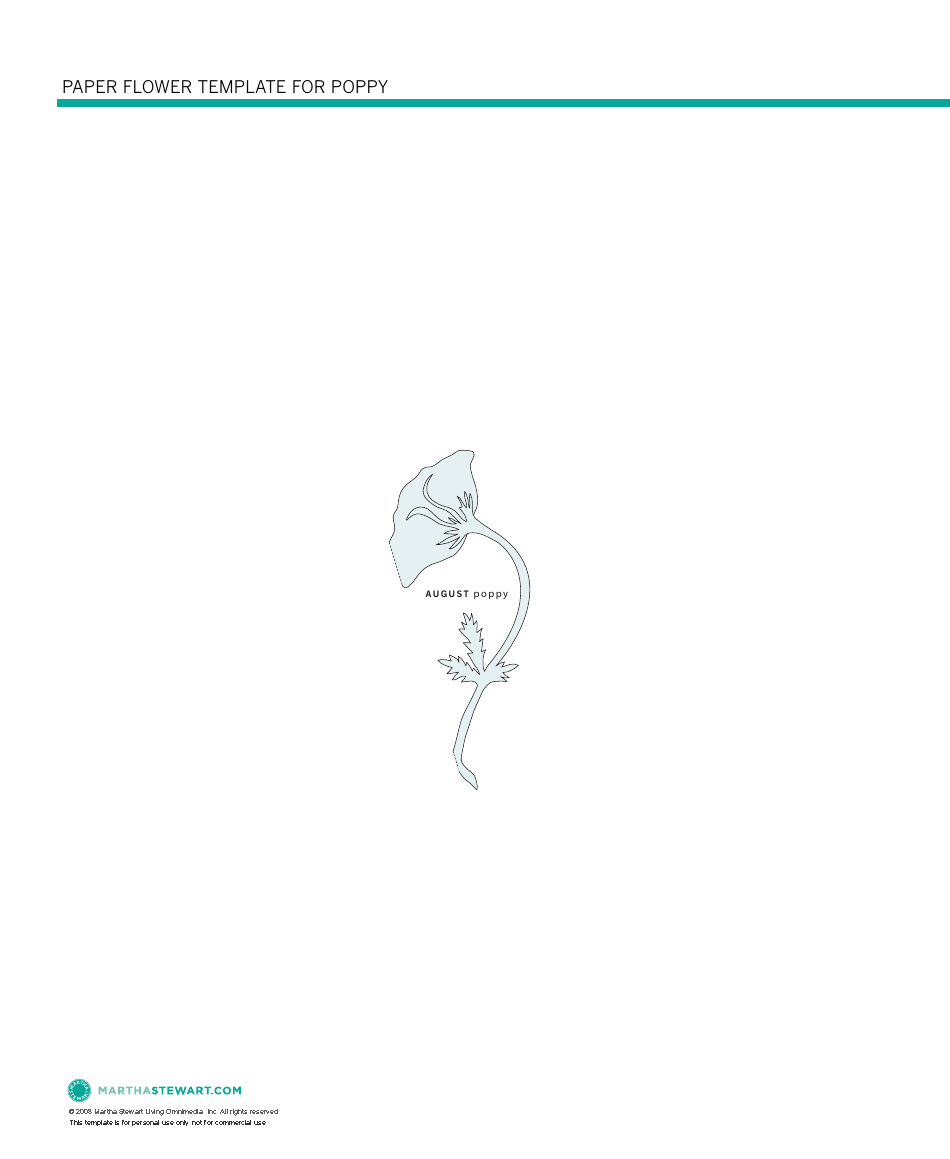 August Poppy Paper Flower Template Download Printable PDF | Templateroller