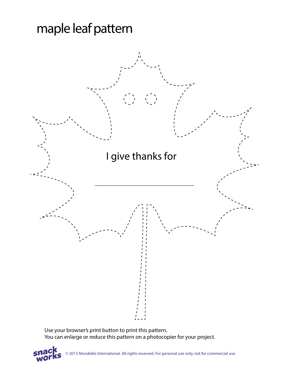 Thanksgiving Maple Leaf Pattern Template - Mondelez International ...