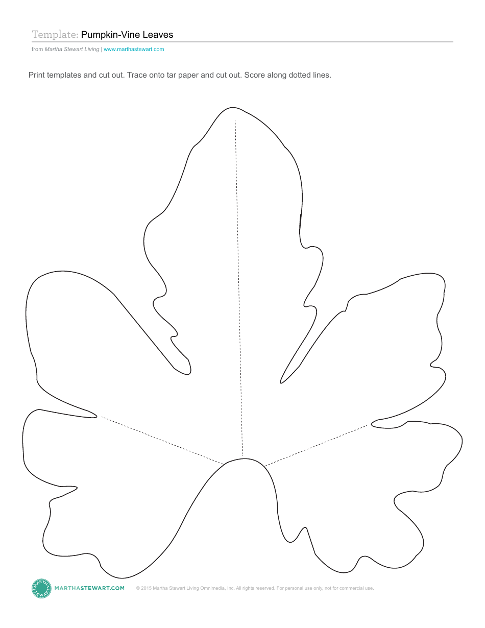 Pumpkin-Vine Leaf Templates - Martha Stewart Living Omnimedia Download ...