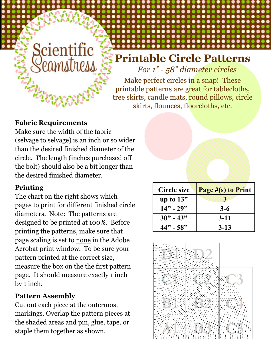 Printable Circle Pattern Templates Download Printable PDF | Templateroller