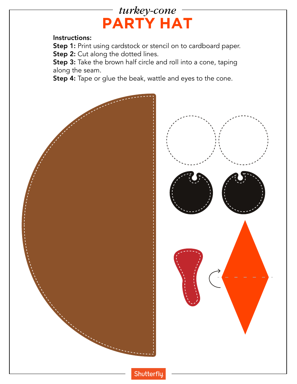 Turkey Cone Party Hat Template Download Printable PDF | Templateroller