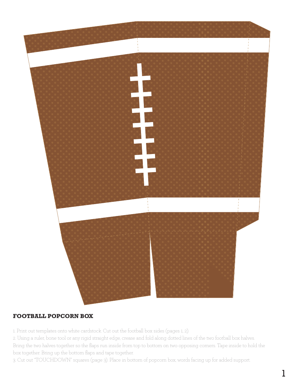 Football Popcorn Box Templates Download Printable PDF | Templateroller