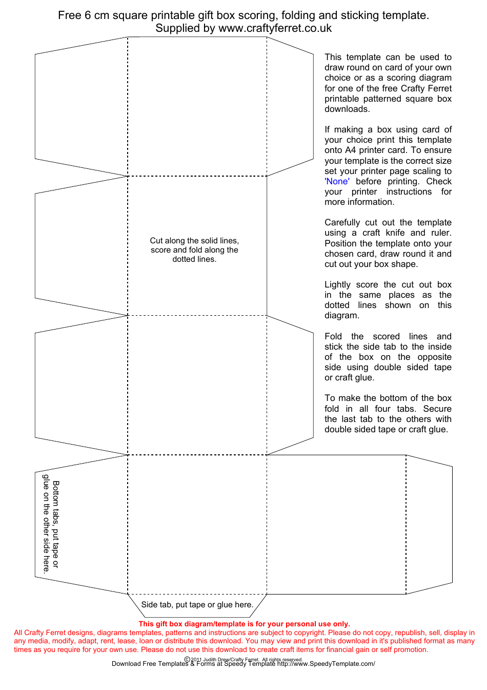 Gift Box Craft Template - Crafty Ferret Download Printable PDF ...