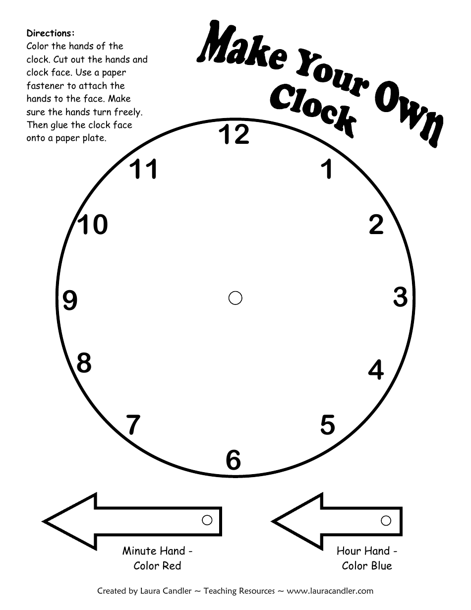Clock Face Template - Laura Candler Download Printable PDF | Templateroller