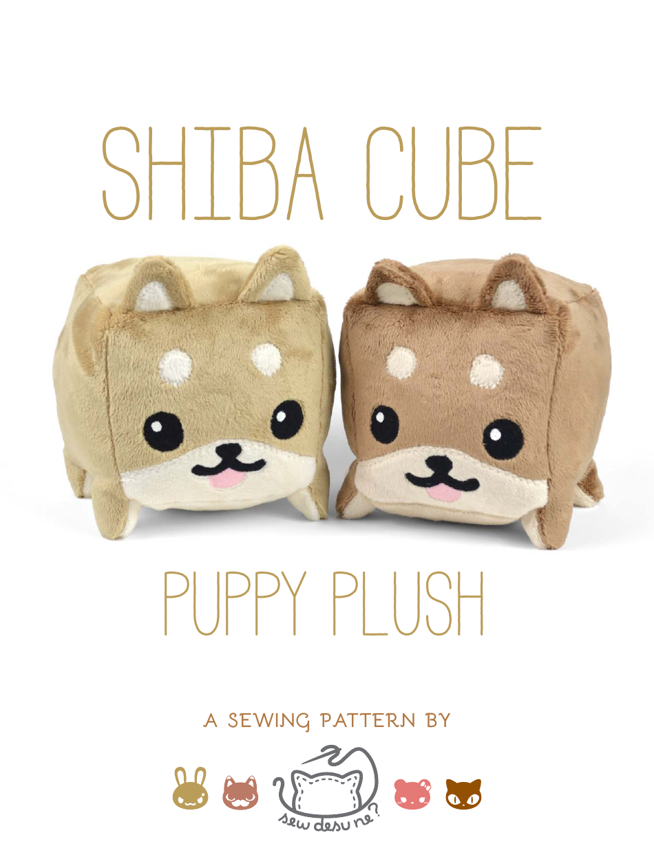 Shiba Cube Puppy Plush Template - Choly Knight Download Printable PDF ...