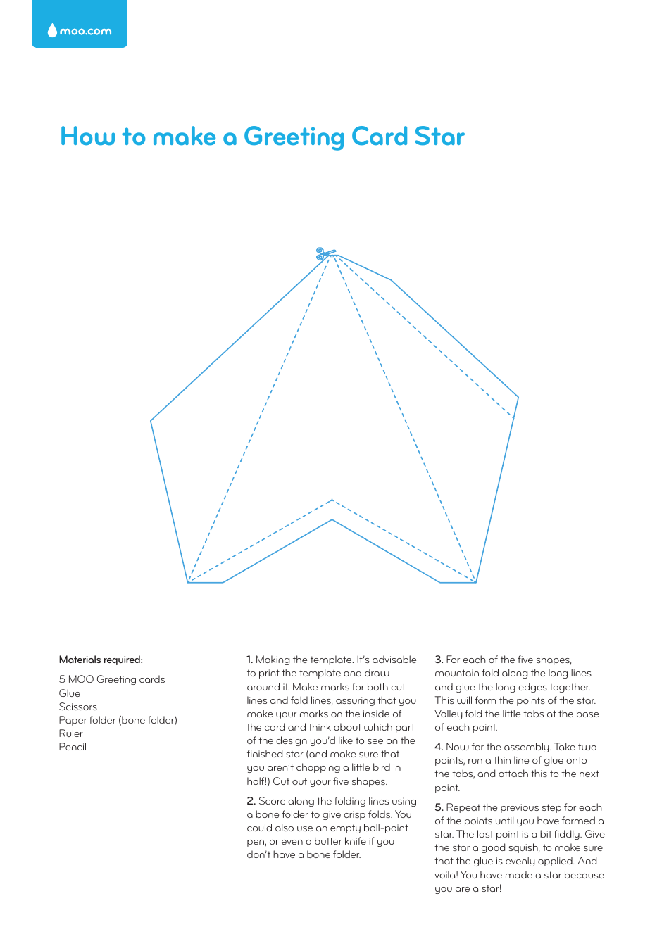 Greeting Card Star Template Download Printable PDF | Templateroller