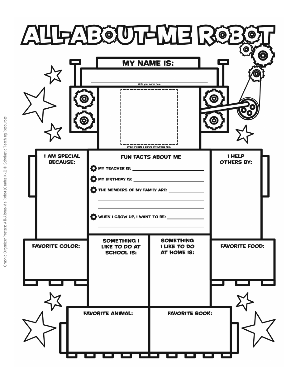 All-about-Me Robot Template - Scholastic Teaching Resources Download ...