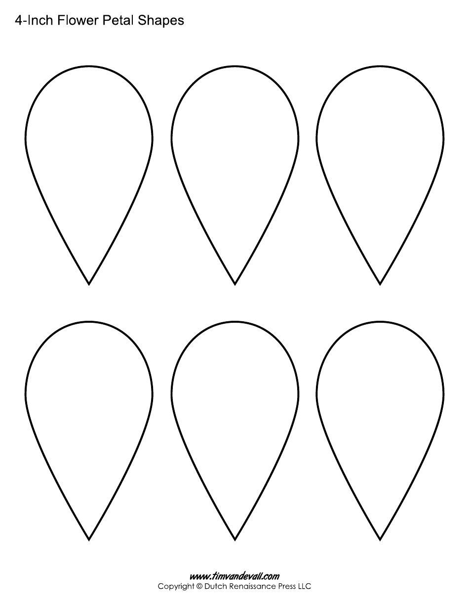 4-inch Flower Petal Shape Templates Download Printable PDF | Templateroller
