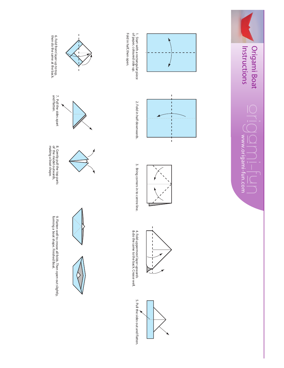 Origami Paper Boat - Origami-Fun Download Printable PDF | Templateroller