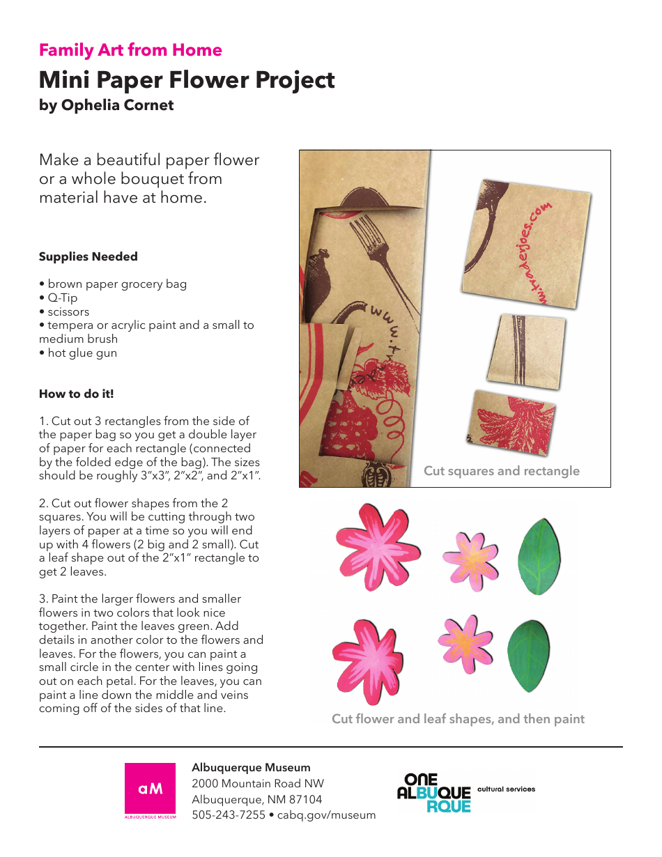 Mini Paper Flower Project Download Printable PDF | Templateroller