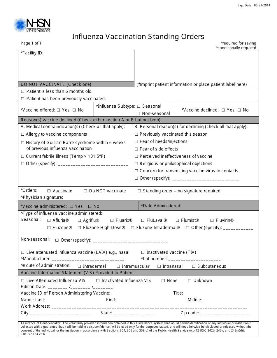 Influenza Vaccination Standing Orders - Fill Out, Sign Online and ...