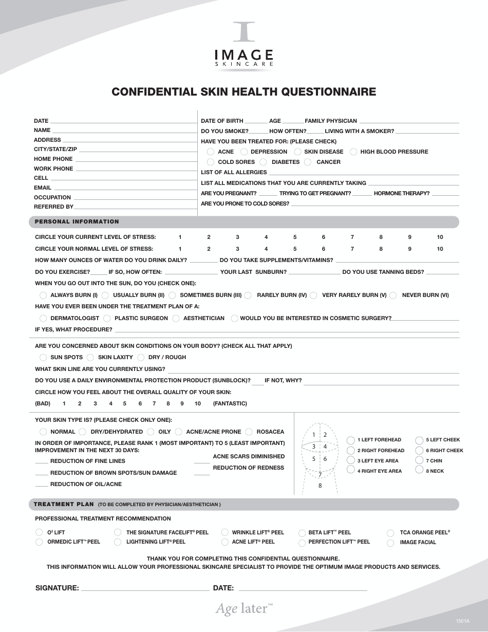 Confidential Skin Health Questionnaire - Image Skincare Download ...