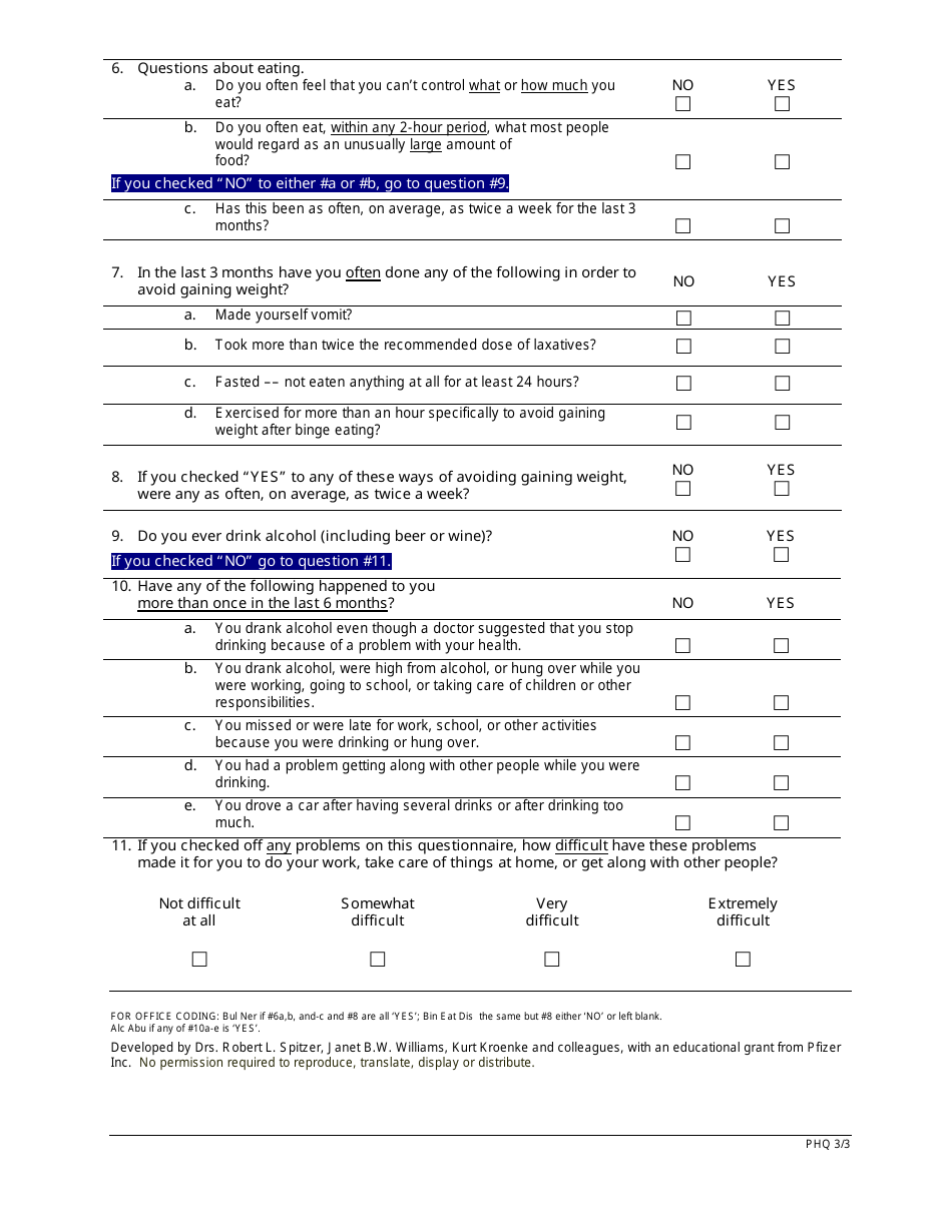 Patient Health Questionnaire Phq Download Printable Pdf Templateroller