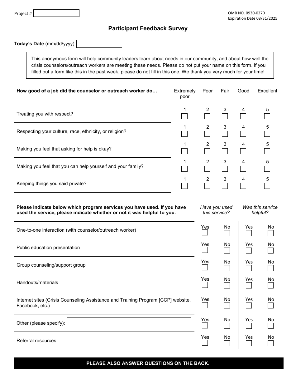 Participant Feedback Survey - Fill Out, Sign Online and Download PDF ...