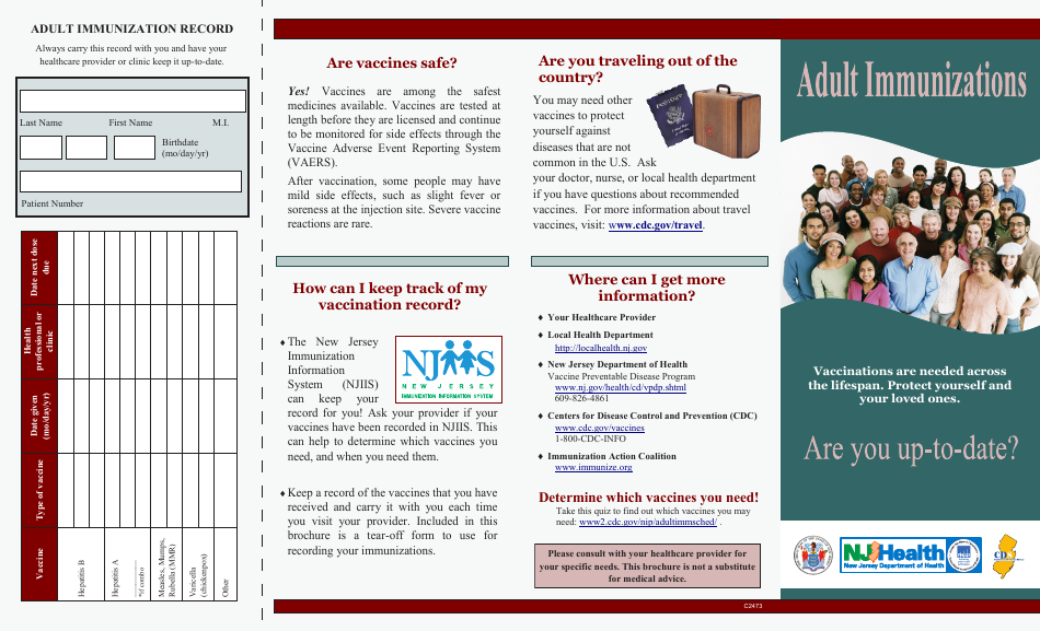 New Jersey Adult Immunization Record - Fill Out, Sign Online and ...