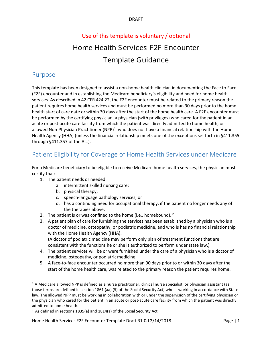 Home Health Services Face-To-Face Encounter Template - Fill Out, Sign ...