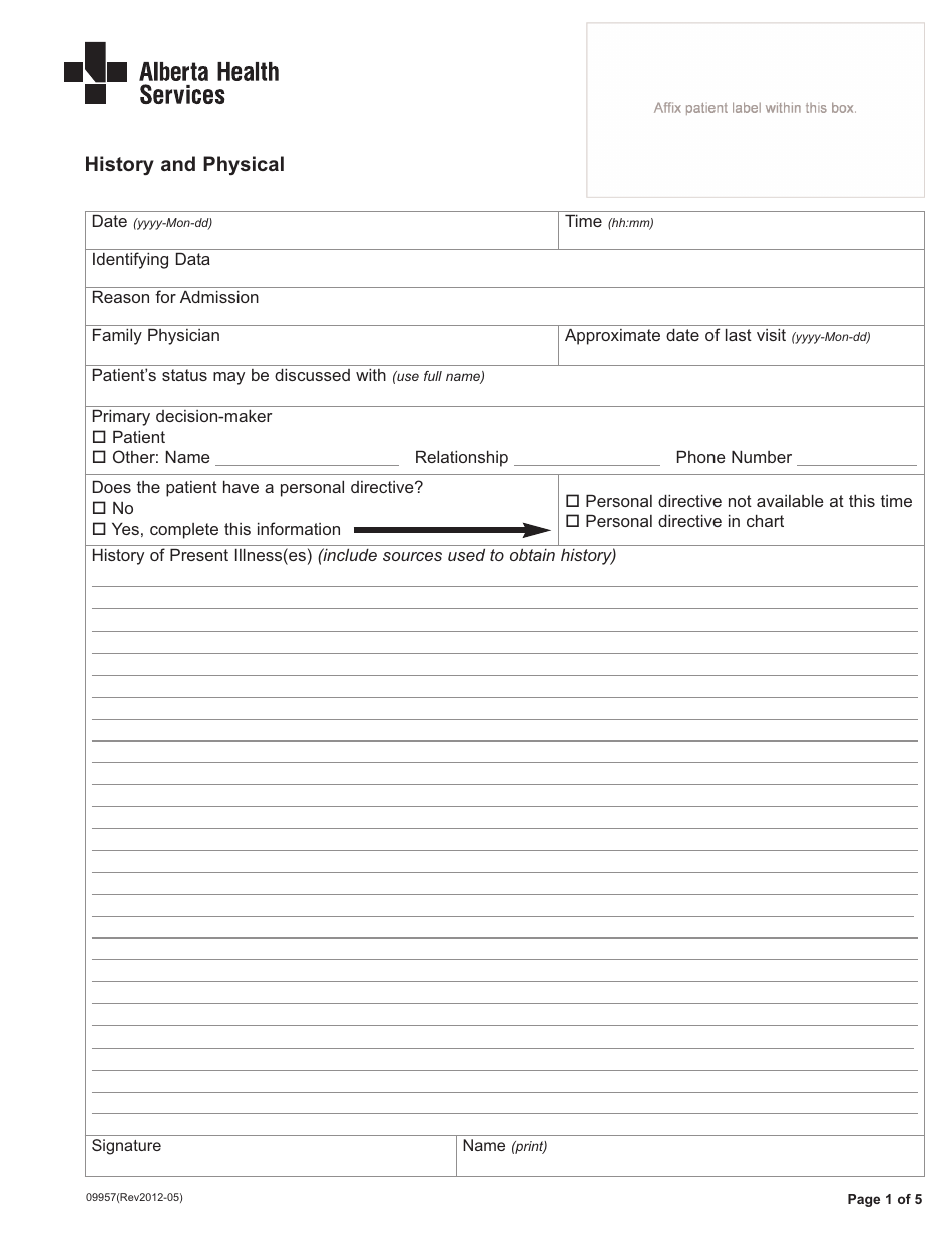 Form 09957 - Fill Out, Sign Online and Download Printable PDF, Alberta ...