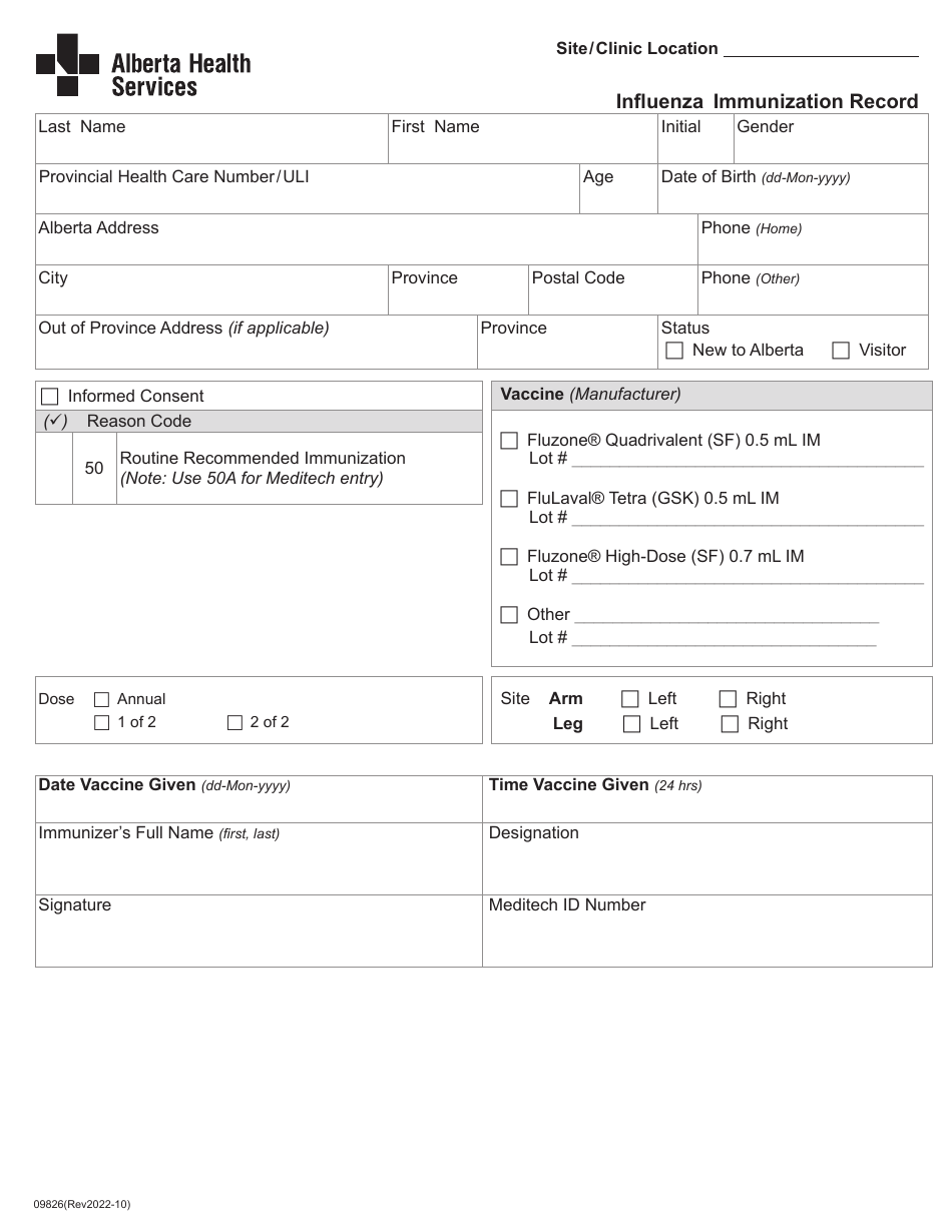 Form 09826 - Fill Out, Sign Online and Download Fillable PDF, Alberta ...