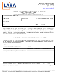 Michigan Physical Therapist or Physical Therapist Assistant General ...