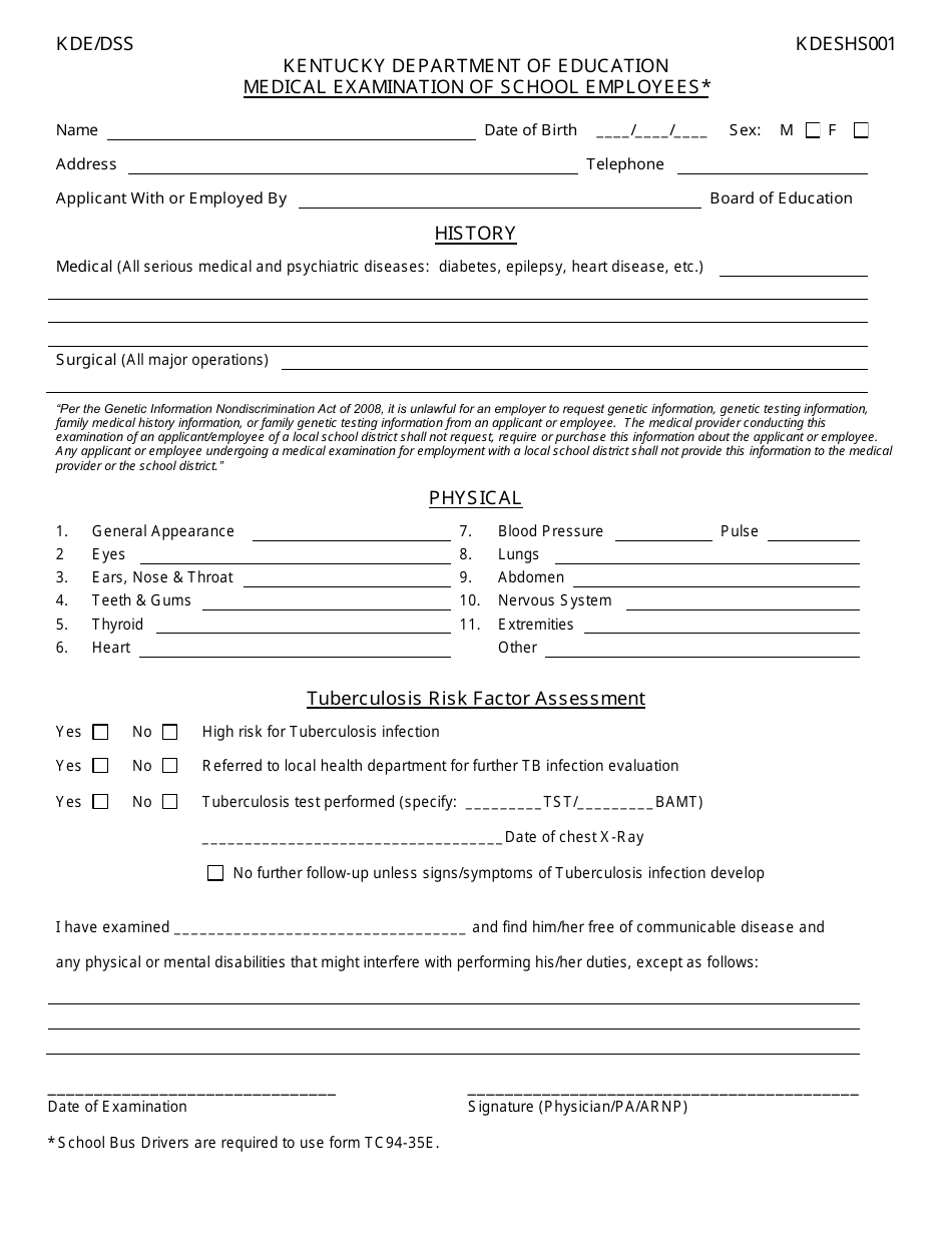 Form KDESHS001 - Fill Out, Sign Online and Download Printable PDF ...