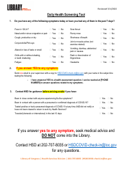 Washington, D.C. Daily Health Screening Tool - Fill Out, Sign Online ...