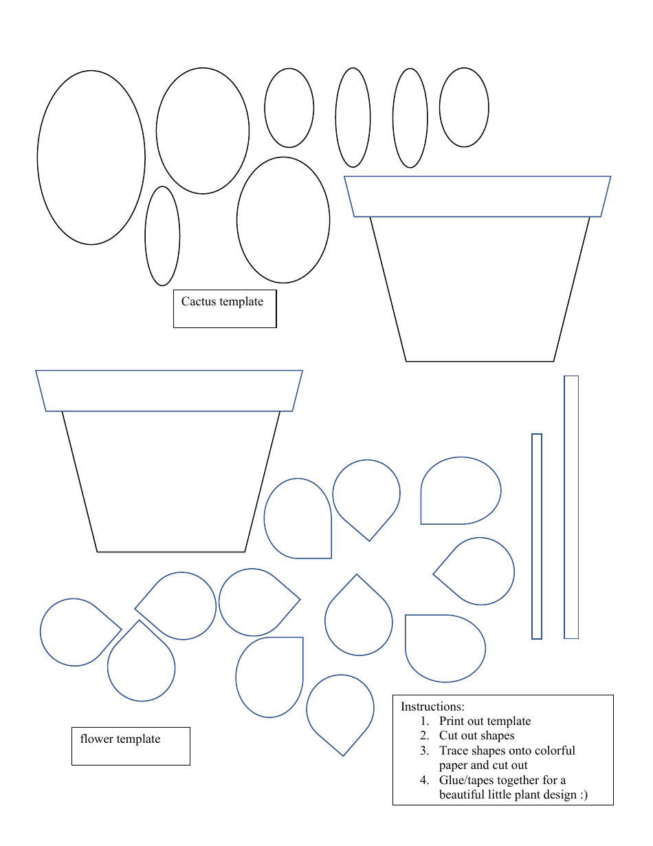 Cactus Flower Template Download Printable PDF | Templateroller
