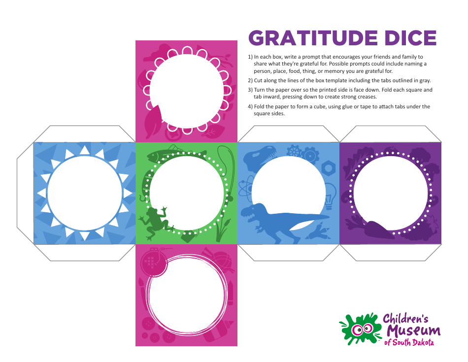 Gratitude Dice Craft Template Download Printable PDF | Templateroller