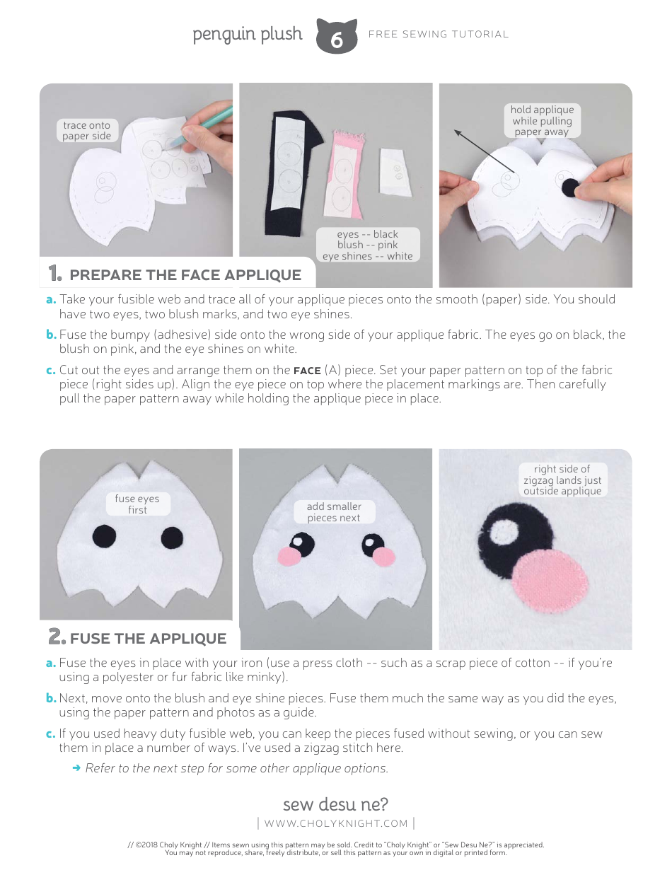 Penguin Plush Sewing Patterns - Choly Knight Download Printable PDF | Templateroller
