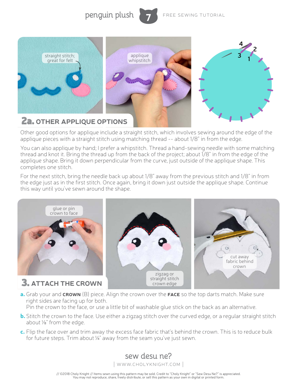 Penguin Plush Sewing Patterns - Choly Knight Download Printable PDF | Templateroller