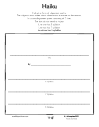 Haiku Sheet Template - J. Aristeguieta Download Printable PDF ...